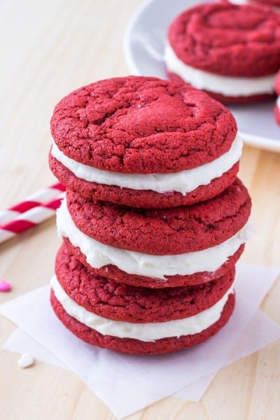 Red Velvet Sandwich Cookies - Just so Tasty