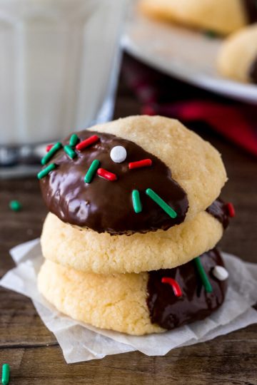 Chocolate-Dipped Shortbread Cookies - Just so Tasty