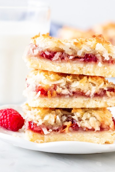 Raspberry Coconut Bars - Just so Tasty