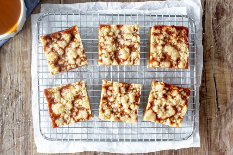 Caramel Crumb Bars - With Buttery Shortbread & Salted Caramel - Just so ...