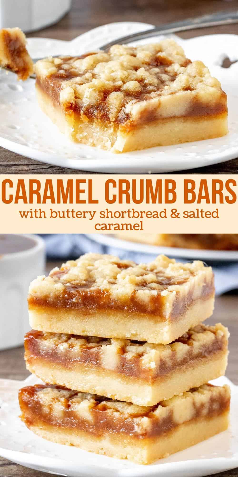 Caramel Crumb Bars - With Buttery Shortbread & Salted Caramel - Just so ...