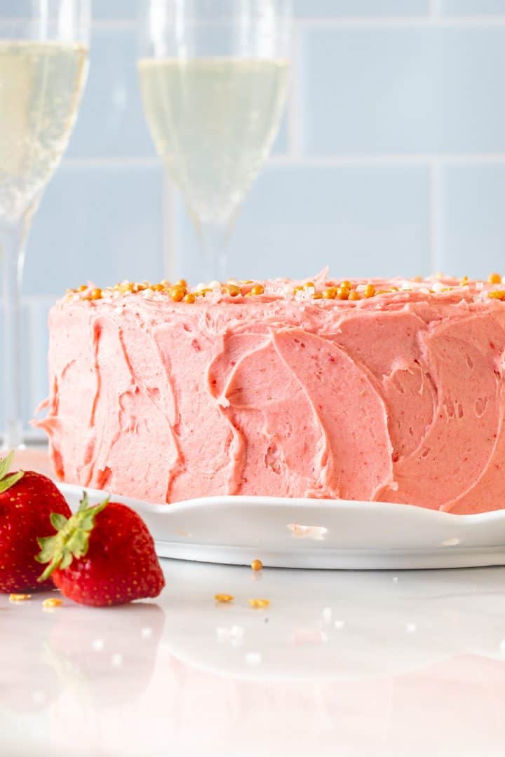 Strawberry Champagne Cake - Just so Tasty