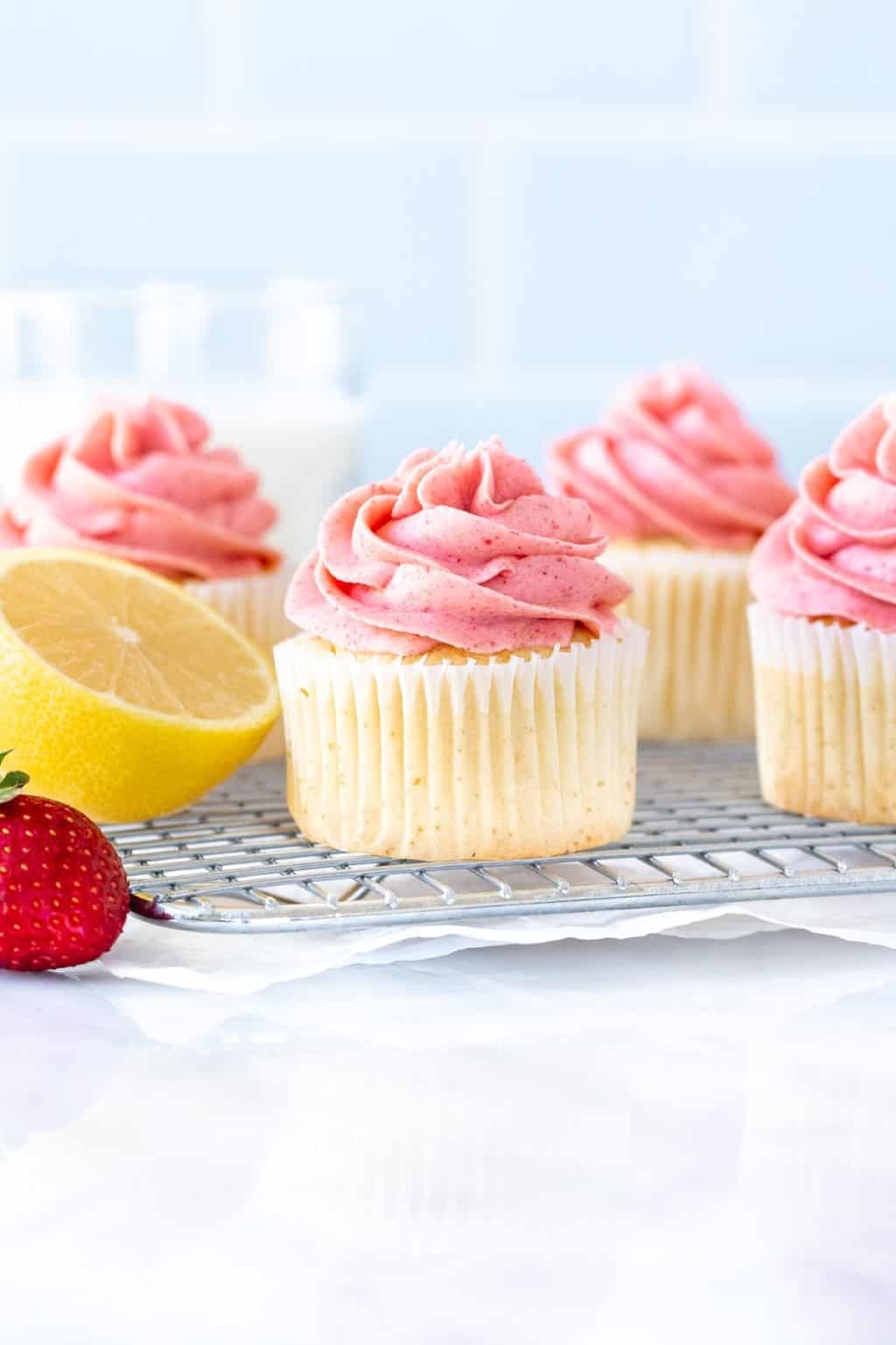 Strawberry Lemonade Cupcakes - Just so Tasty