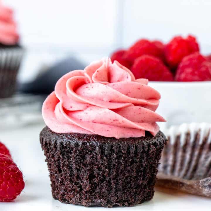 Chocolate Raspberry Cupcakes - Just so Tasty