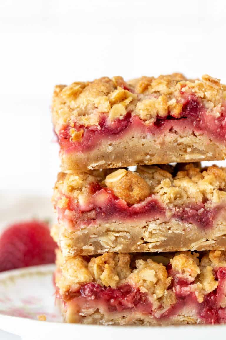 Strawberry Rhubarb Bars - Just so Tasty