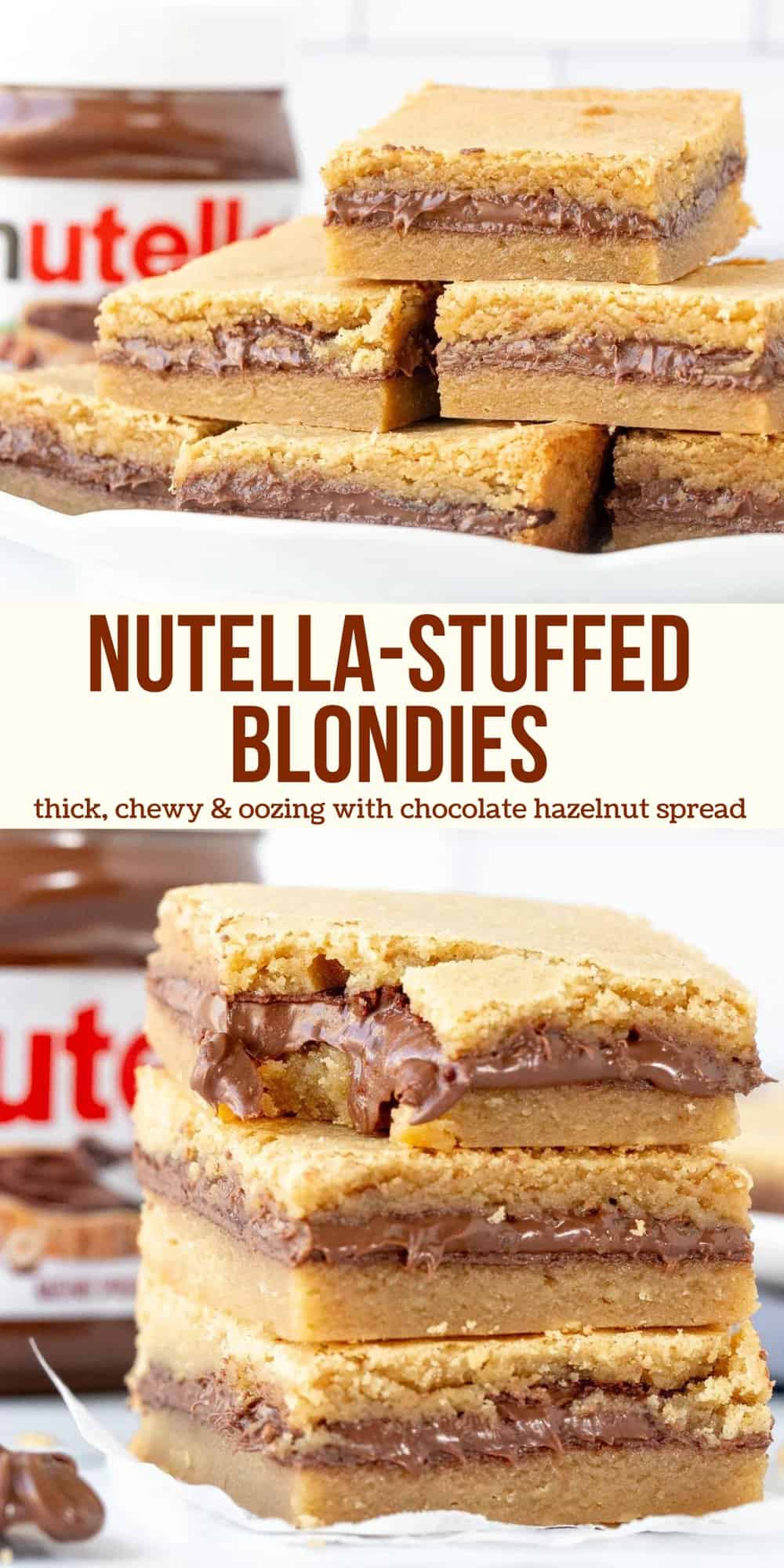 Nutella Stuffed Blondies - Just so Tasty