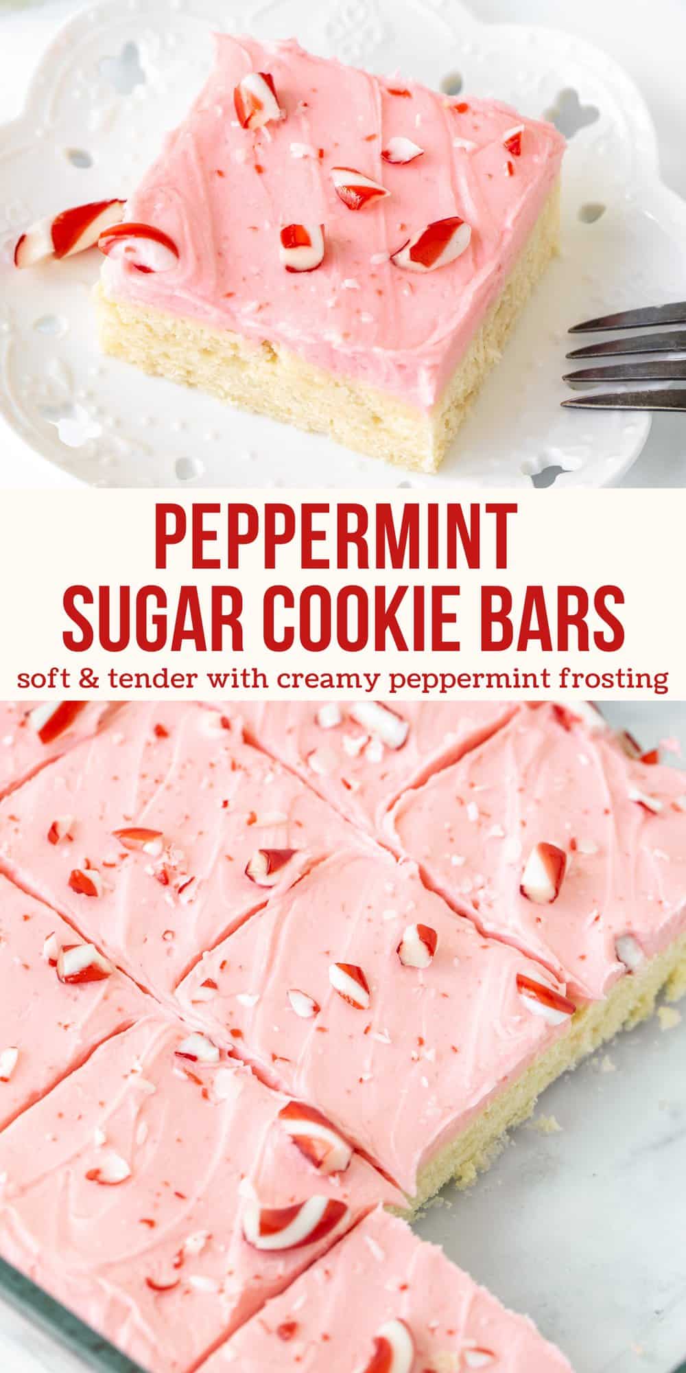Peppermint Sugar Cookie Bars - Just so Tasty