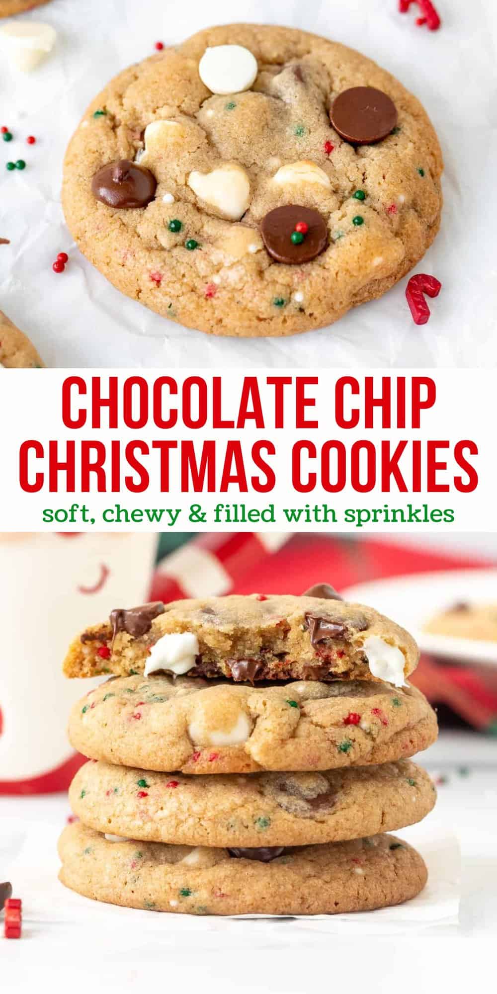 Christmas Chocolate Chip Cookies - Just so Tasty